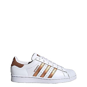 adidas Originals womens Superstar Sneaker, White/Copper Metallic/Black, 7 US