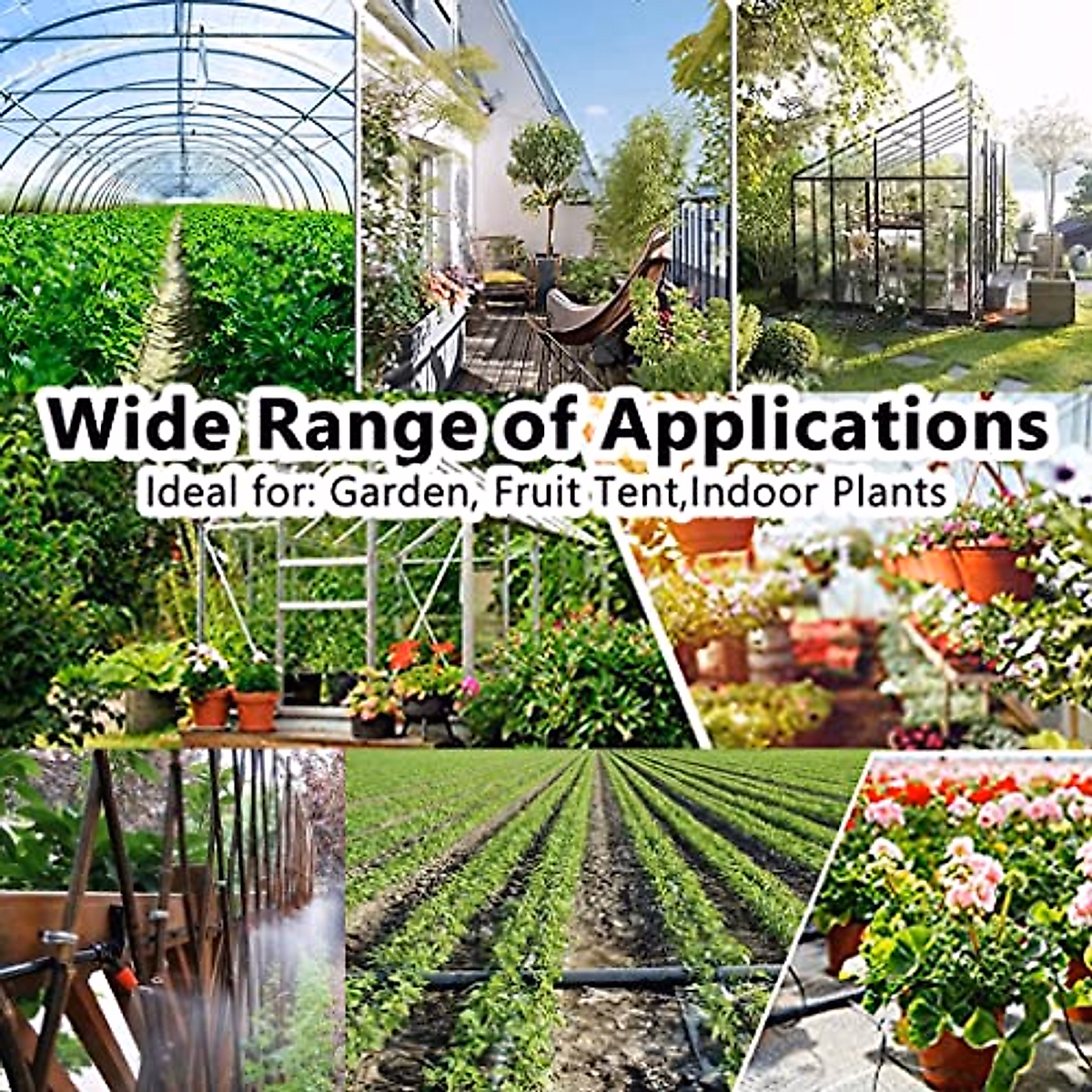 TALEGEN Drip Irrigation System, Drip Irrigation Kit, 66FT 1/4" Blank Distribution Tubing Garden Watering System/Micro DIY Water Saving Automatic Irrigation Set Adjustable Misting Nozzle Emitters for Garden Greenhouse Flower Bed Patio Lawn