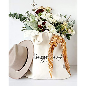 The Cotton & Canvas Co. Honeymoonin' Wedding, Beach, Shopping and Travel Resusable Shoulder Tote and Handbag