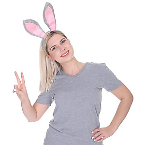 Funcredible Gray Bunny Ears Headband - Rabbit Ears Headband - Bunny Cosplay Costume Accessories - Bendable Bunny Ears for Kids and Adult