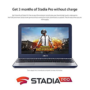 ASUS Chromebook C202XA Rugged & Spill Resistant Laptop, 11.6" HD, 180 Degree, MediaTek 8173C Processor, 4GB RAM, 32GB Storage, MIL-STD 810G Durability, Blue, Education, Chrome OS, C202XA-YB04-BL