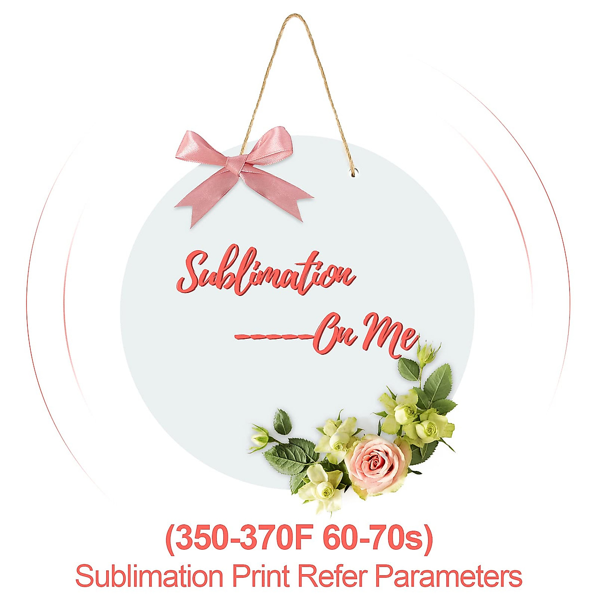 Jetec Sublimation Door Hanger Outdoor Hanging Vertical Sign Welcome Wreaths Front Door Round Wood Hanging Front Door Sign for Home, Garden,Yard, Bar