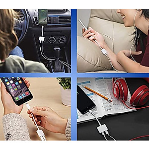 iPhone 3.5 mm Headphone Jack Adapter, 2 Pack MFi Certified Lightning to AUX Audio Splitter Dongle Adapter Compatible for iPhone 11/XS/XR/X 8 7/iPad/iPod