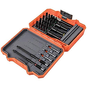 Klein Tools 32799 Impact Driver Bit Set, 26 Piece Nut Driver Bit Set with Case
