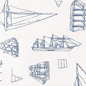 Nautica - Full Size Sheet Sets, Cotton Percale Bedding, Crisp & Cool, Coastal Home Decor (Whitewood Sail Blue, Full)