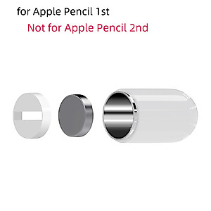 ChicRosa Replacement for Apple Pencil Cap iPencil Magnetic Cap for Apple Pen Stylus for iPad Pro 10.5" 12.9" 9.7" White (White)