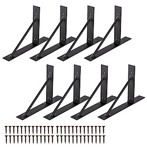 Sag Gate Kit - Set of 2 Gate Corner Bracket 90 Degree Bracket with Gate Hinges Heavy Duty for Wooden Fences - No Sag Gate Corner Brace Bracket for Doors, Driveway, Corral Gates, Wood Windows (8pc)