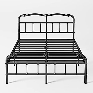 VTWAZAST 14 Inch Queen Bed Frame,Heavy Duty,with Headboard and Footboard, No Box Spring Needed, Easy Assembly,Non-Slip, Noise-Free, Black