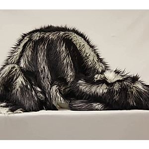 Faux Fake Fur Long Pile Luxury Candy Shaggy Square Patches/Craft, Sewing, Cosplay, Costume, Decorations/Sold by Piece (Candy Black, 10" X 10")