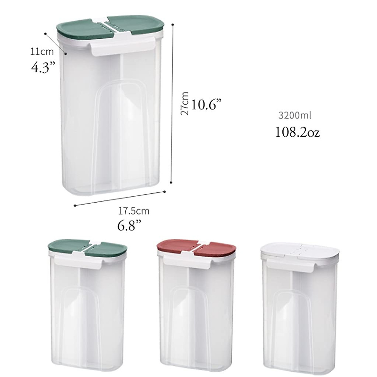 Food Storage Containers Cereal Containers Storage Pieces Clear Silicone Cereal Keeper Container Large Cereal Food Storage Containers With Lids Cookie Jar (Color : Red 1pcs)