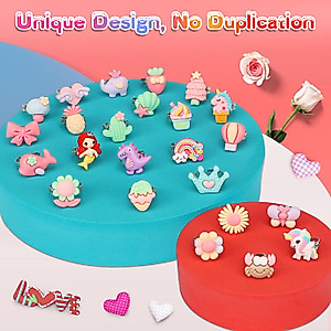 Nicmore Adjustable Rings Gift for Girl: Jewelry Rings for 3 4 5 6 7 8 9 10 11 12 Years Old Girl Gifts | 24PCS in Box Cute Ring Toys for Toddlers Pretend Play and Dress Up No Duplication