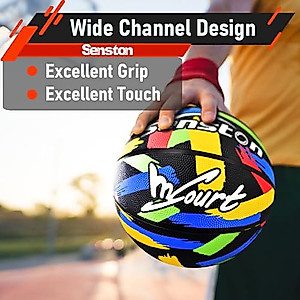 Senston 29.5 Basketball Size 7 Basketball Ball Official Size 7 Street Basketballs with Pump