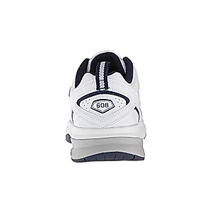 New Balance Men's 608 V5 Casual Comfort Cross Trainer, White/Navy, 12