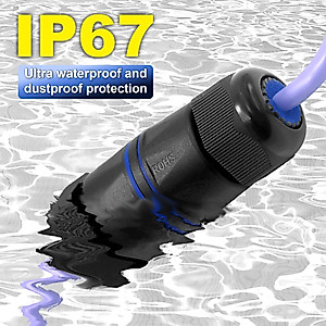 VCELINK Waterproof RJ45 Coupler Short Profile, Cat6/Cat5E/Cat5 Waterproof Ethernet Connector Shielded IP67, Outdoor Network LAN Cable Extender PoE 6-Pack