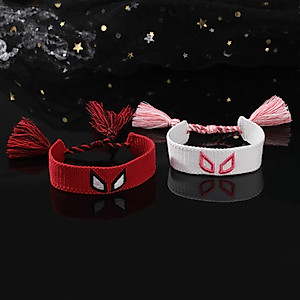 Spider Friendship Bracelets - Couples Anime Pinky Promise Distance Matching Bracelets for Women and Girls