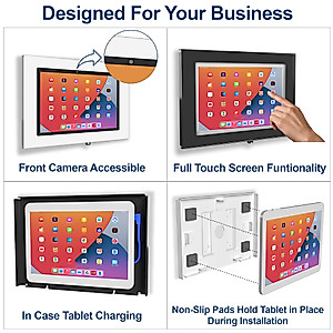 TABcare Locking Security Metal Case for Apple iPad 7 10.2" 2019, iPad 8 2020, iPad 9 2021 Tablet for Kiosk, POS, Store, Show Display (Black, iPad 7/8/9 10.2)