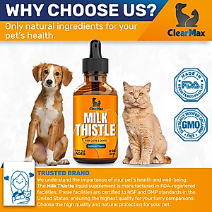Milk Thistle for Dogs & Cats ◆ Milk Thistle for Cats ◆ Dog Milk Thistle ◆ Liver Support for Dogs & Cats ◆ Kidney Support for Dogs ◆ Milk Thistle Liquid ◆ 2Oz