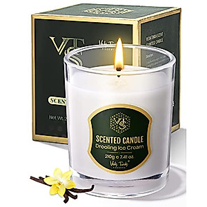 Veda Tinda Scent Vanilla Scented Candles Gift for Women, Beeswax Candles for Home Scented, Strong Scented Candle Keep Your Home Smell Heavenly, 7.4oz Over 55 Hours