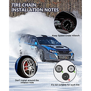 SCITOO QG2228CAM Snow Chains for Car Pickup Trucks SUV,Universal Emergency Tire Traction Chain,Anti-Skid Thickening Tire Chains Width 225 235 245 255 265 275 285 295(15" 16" 17" 18" 19" 20")- Set of 2