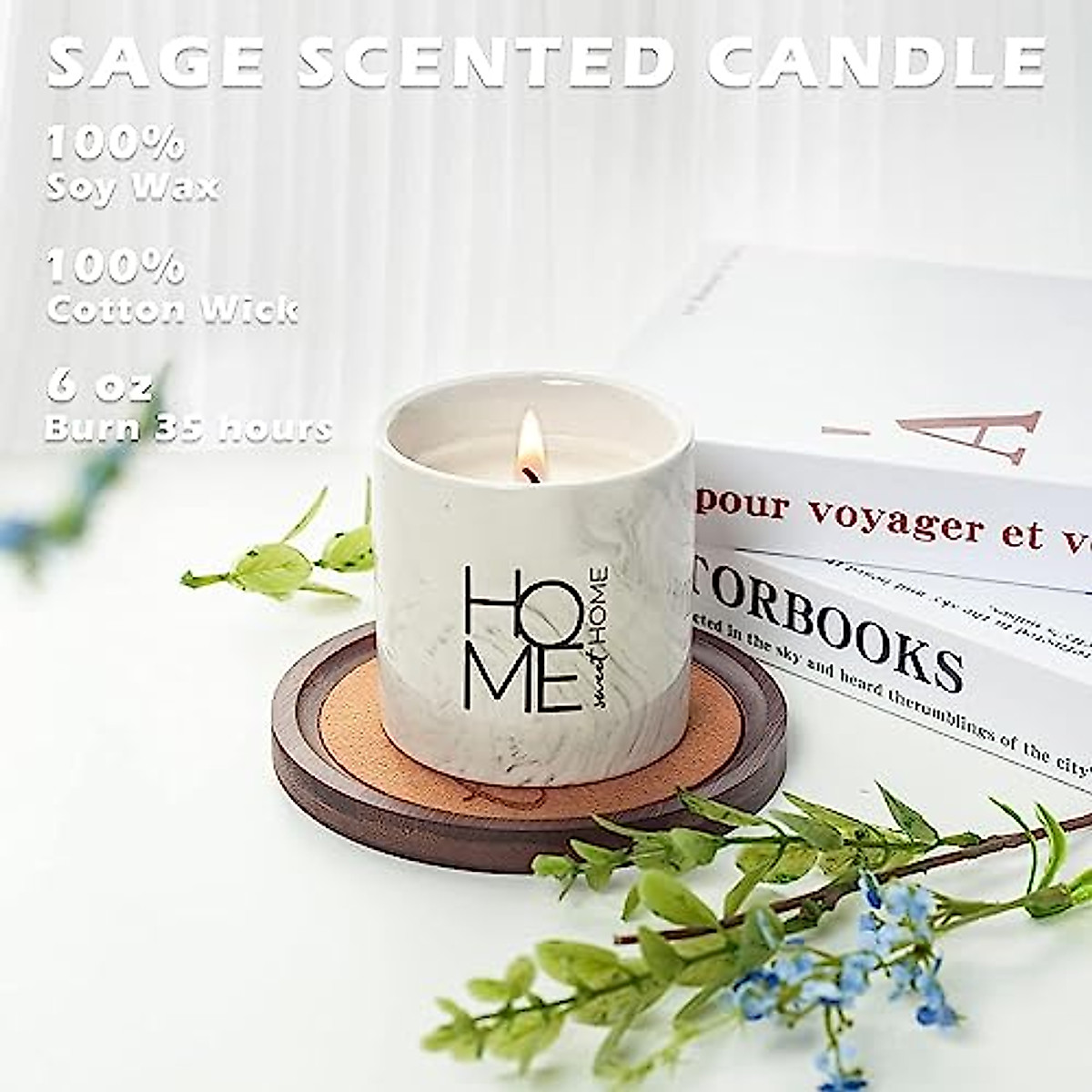 Freejac New Home Gift for Home Sweet Home Decor Housewarming Gift for Women Men Friends House Warming Decoration Party New Homeowner Gifts for Someone Moving Away Sage Scented Candle for Stress Relief