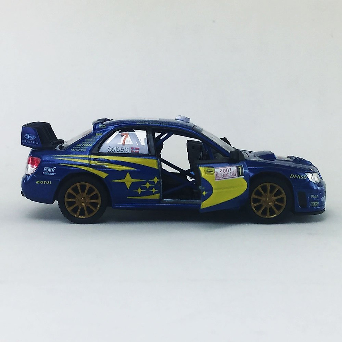 Kinsmart 2007 Subaru Impreza WRC #7, Blue Color 1:36 DieCast Model Toy Car Collection Collectible