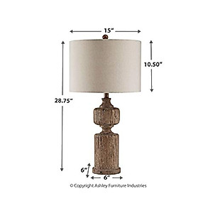 Signature Design by Ashley Madelief 28.75" Faux Wood Resin Table Lamp, Brown