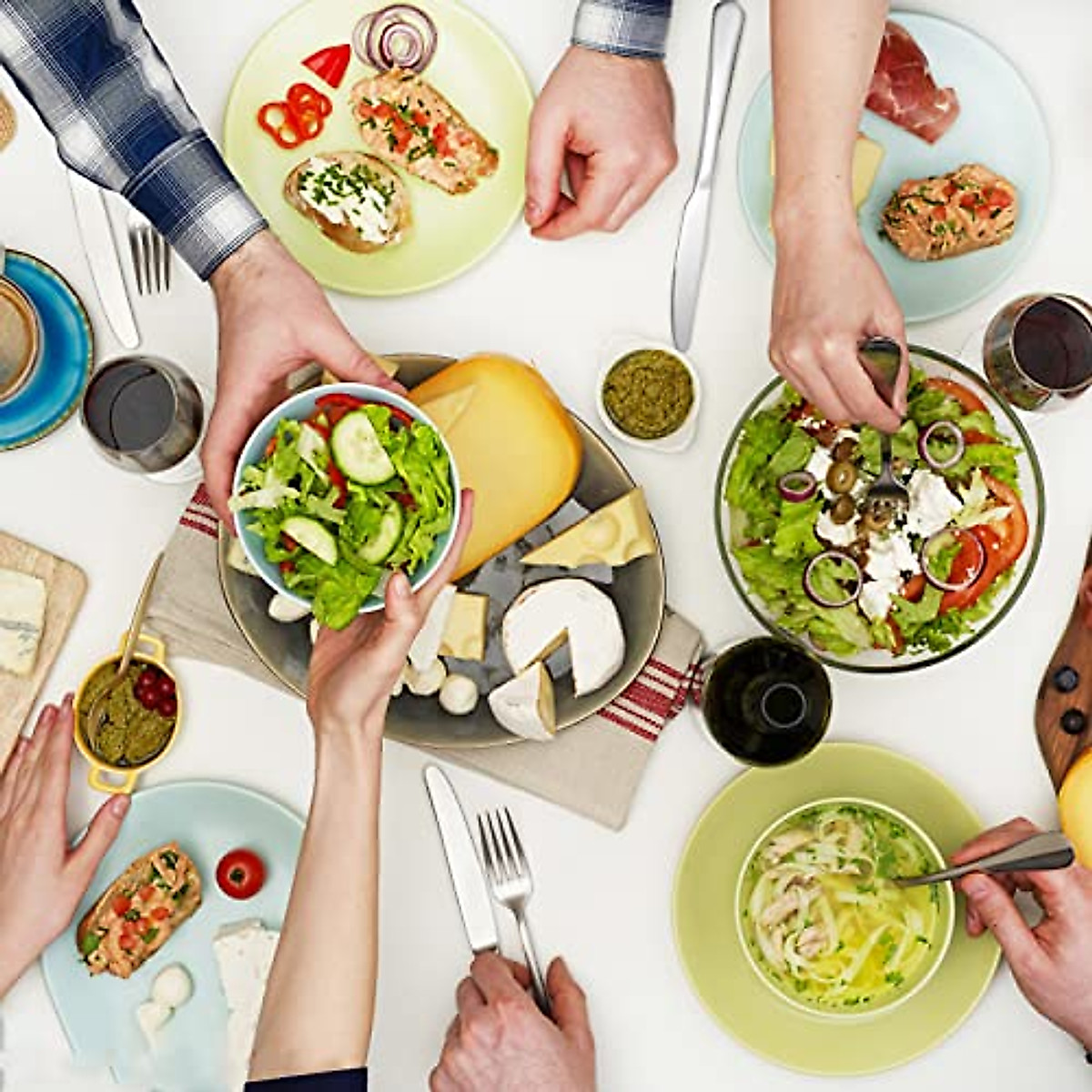 SANTUO Stainless Steel Dinner Forks Set - 12PCS Salad Forks Silverware with Round Handle, Mirror Finish & Dishwasher Safe, Use for Home, Kitchen or Restaurant - Silver 8 Inches