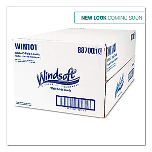 Windsoft 101 1 Ply Embossed C-Fold General Purpose Paper Towel, 10-1/10" Length x 13-1/5" Width, White (Case of 12 Packs, 200 per Pack)