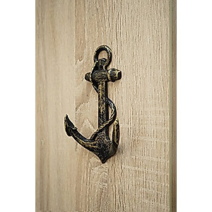 HERNGEE Nautical Anchor Hooks Antique Bronze Cast Iron Decorative Wall Hook, Treasures of The Caribbean Islands (1)