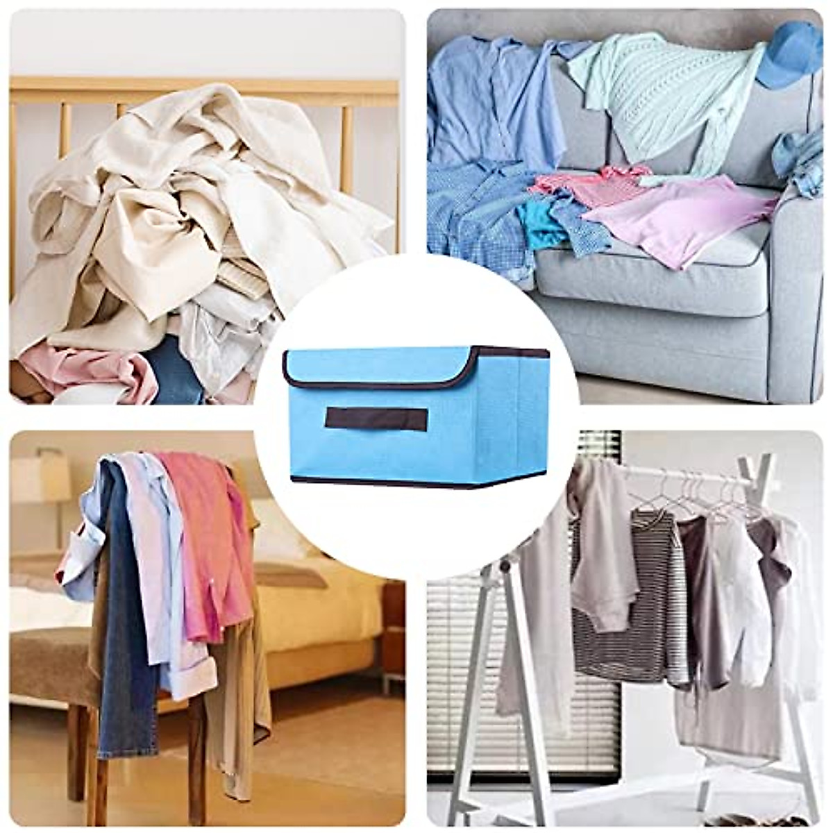 PINGPING Box Sundries Foldable Clothing Box with Lid Storage Portable Box Foldable Storage Storage Housekeeping & Organizers Tote Bins for Storage with Lid