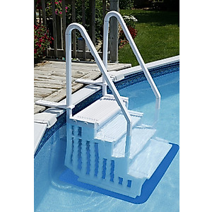 Poolzilla Swimming Pool Ladder Mat - 36" x 36" - Premium Protective Pad for Liner