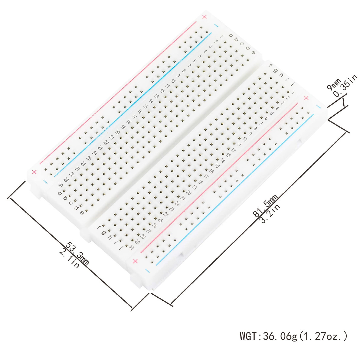 risingsaplings 3pcs Breadboard Prototype Board 400 Points Holes Universal Ties breadboard Experiment PCB Small for Arduino Project Raspberry pi DIY Power Rails Easy to use
