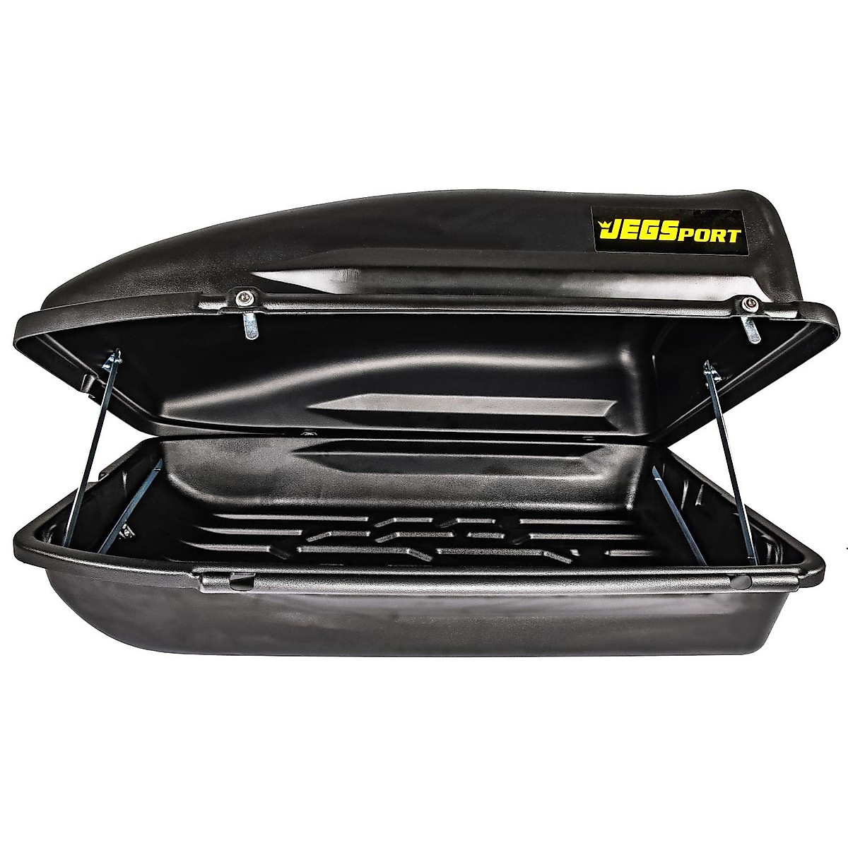 JEGS Rooftop Cargo Carrier for Car Storage - Small Roof Rack Cargo Carrier - Heavy Duty Weatherproof Storage - Made in USA - 10 Cubic Ft - 110 Lb Capacity - Zero Tool Easy Assembly - Aero Design