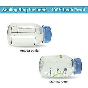 Maymom Solid Lids with Sealing Ring for Standard Sized Bottles, Bottles Lids, Compatible with Medela Bottles, Ameda, and Small Sized Nuk, Playtex, Gerber Bottles, Lifefactory Bottle; 8pc (Blue)
