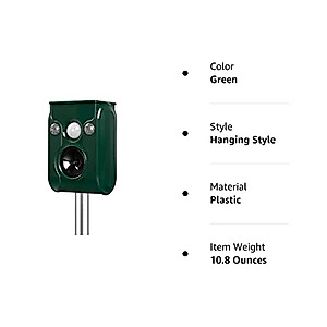 FAYINWBO Latest in 2022 Ultrasonic Animal Repeller.Cat Repellent Outdoor ,Solar Animal Repeller. with Flashing LED Lights Siren Green T01 0