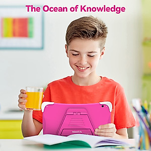 Tablet for Kids Android 12, 10.1 Inch Kids Tablet 2+32GB, 1280 * 800, 6000mAh, 2MP+5MP Dual Camera, Kid Learning Tablets for Toddler with WiFi, Parental Control, Educational, Google Store, Pink