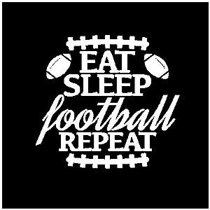 Eat Sleep Football Repeat Wall Sticker Decal Sport Player - / Mens Boys Kids Image Man-Caves, Playroom bedroom (Designs 1)