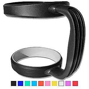 Grip-It YETI Tumbler Cup Handle for 30oz Rambler - Lightweight, Spill Proof Grip For RTIC Cooler Stainless Steel Tumblers, SIC, Ozark Trail & Travel Water Coffee Mugs or Flask - Midnight Black