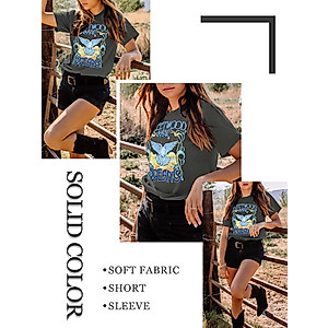 Anbech Women Character Vintage T Shirt Back to The Gypsy That I was Graphic Rock Music Tees Tops, Z-grey 1, Large