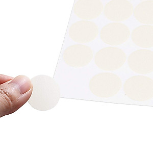 uxcell 3 Sheet/162Pcs Screw Hole Cover Stickers, 21mm Dia PVC Self Adhesive Covers Caps Dustproof for Wood Furniture Cabinet Shelf Wardrobe, Textured Warm White