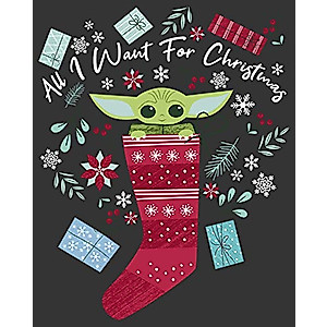 Men's Star Wars: The Mandalorian Christmas The Child Stocking Stuffer T-Shirt - Charcoal Heather - 3X Large