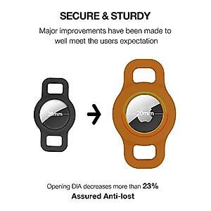 WHALEZON Airtag Cat Collar Holder, Small Air Tag Dog Collar Holder Compatible with Apple Tag, Anti-Lost Pet Tracker Case Fit on Puppy Collars 3/8" 1/2'' 5/8"