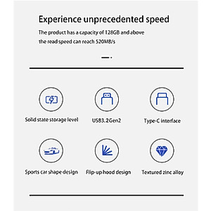 Reletech Portable SSD USB 3.2 Gen2 Type-C Dual Connectors up to 480MB/s Aluminum Mini External Solid State Drive Compatible with PS4/XBox/Phone/TV/Windows/Mac(256GB)