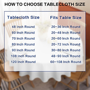 GFCC 48 Inch Round Tablecloth - Round Polyester Tablecloth Round Table Cover Table Cloth for Event Wedding Birthday Party Banquet Restaurant, White