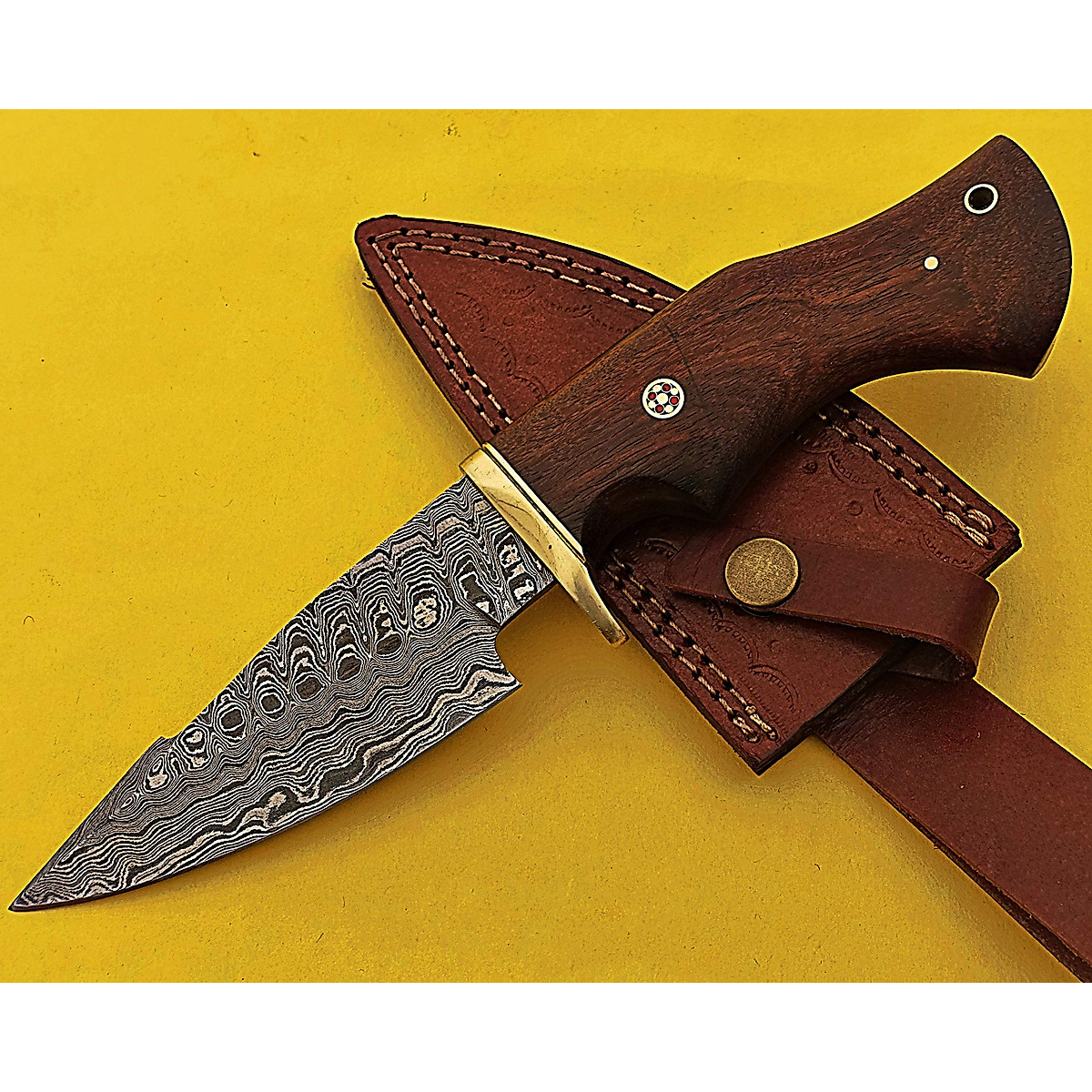 Smart & Sharp Custom Handmade Damascus Steel Hunting Knife / Bowie Knife SS-17373(Rose Wood) (Rose wood)