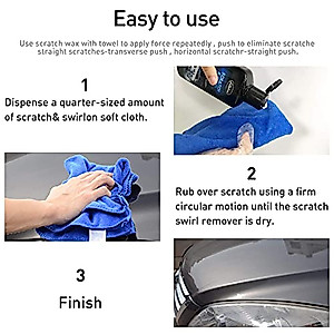 GLISTON Scratch Remover, Car Scratch Remover, Magic Scratch Remover for Cars, Car Polish Buffer Kit, Easily Repair Paint Scratches, Swirl, Marks, Scuff, Blemish, Water Spots, Hairline Polish, 10.2oz