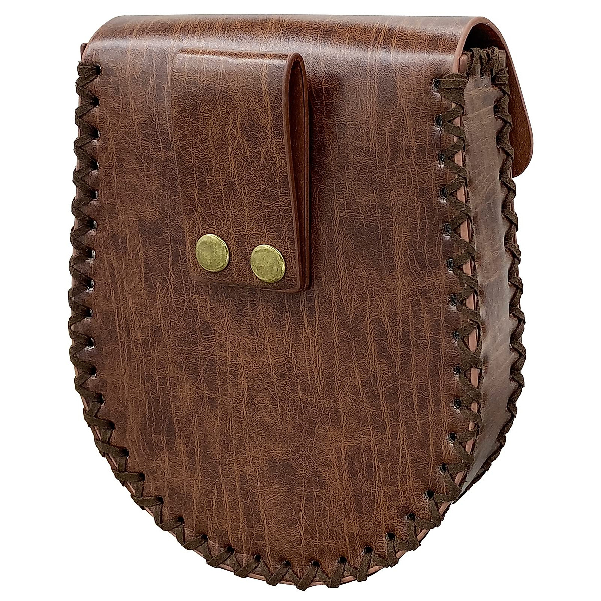 HiiFeuer Nordic Embossed Belt Bag, Retro Medieval Faux Leather Side Pack, Vintage Portable Belt Pouch For LARP Ren Faire (Axe)