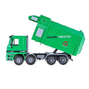 14” Large Garbage Truck Toy Big Construction Vehicle Toy Friction Powered Oversized Pretend Toy Gifts Toy for Toddlers Boy Toys Age 5-6 Years Old