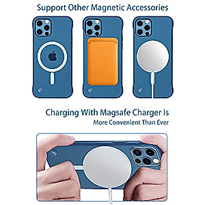 COMBOMTEK Slim Case for iPhone 12 Pro Max Compatible with Magsafe, Ultra Thin Frameless Case with Mag Safe Qi Wireless Charging