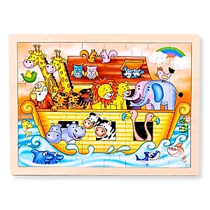 ExploraToy Noah Jigsaw Puzzles for Toddlers Age 3-5, 48pcs Preschool Educational Learning Toys Sets Gift for Baby Infants Boys and Girls (Noah's Ark…)